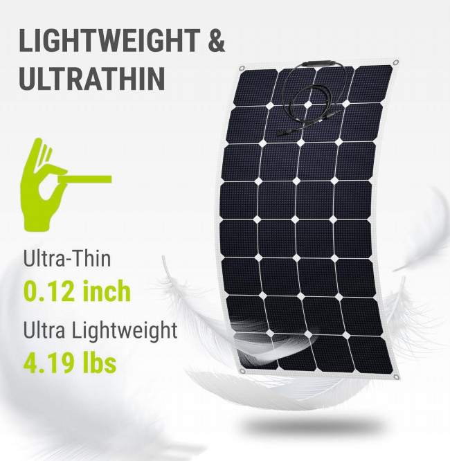 Monocrystalline Semi Flexible Solar Panel Modules 100W 12 Volt OEM